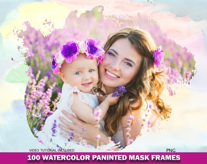 10 Clipping Mask, Mask Frames, Png Frame, Watercolor Portrait Masks ...