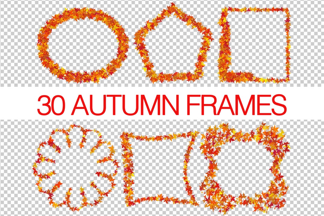 30 Autumn Leaves Frames, PNG Clipart Frames, Transparent Background ...