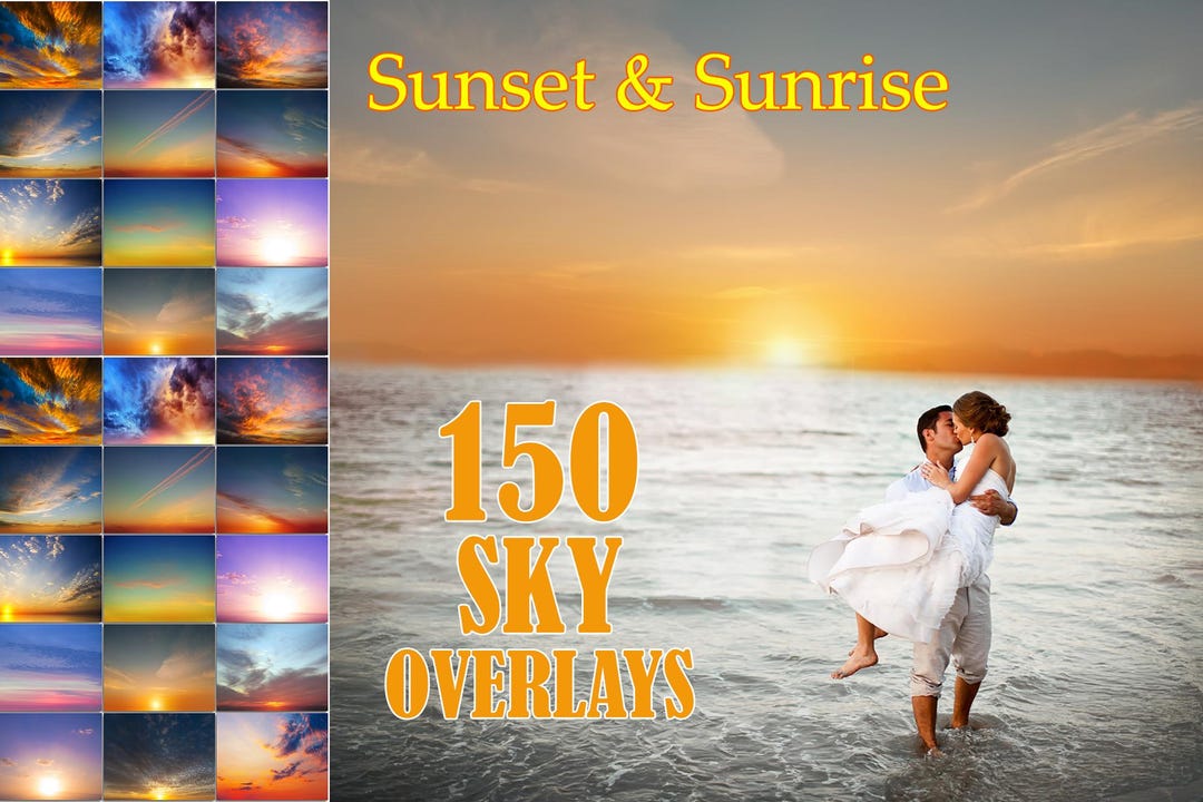 150 Sunset Sunrise Sky Photo Overlays, Golden Hour, Dramatic Clouds ...