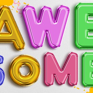 Bundle Gold Foil Balloons Action for Photoshop, Gold Balloon Foil ...