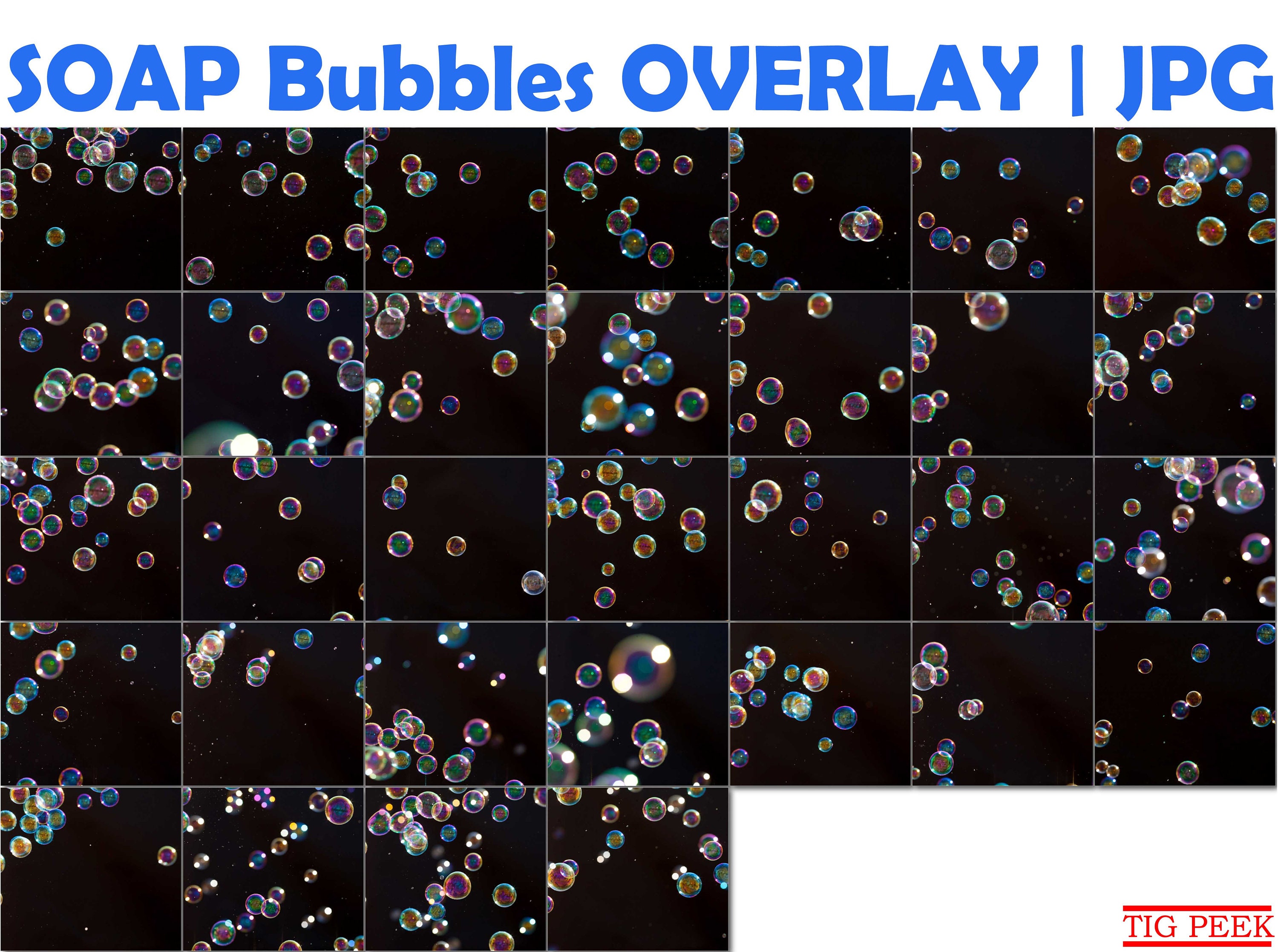 160 Soap Bubbles Photo Overlays, Realistic Bubbles Floating Effect, PNG ...