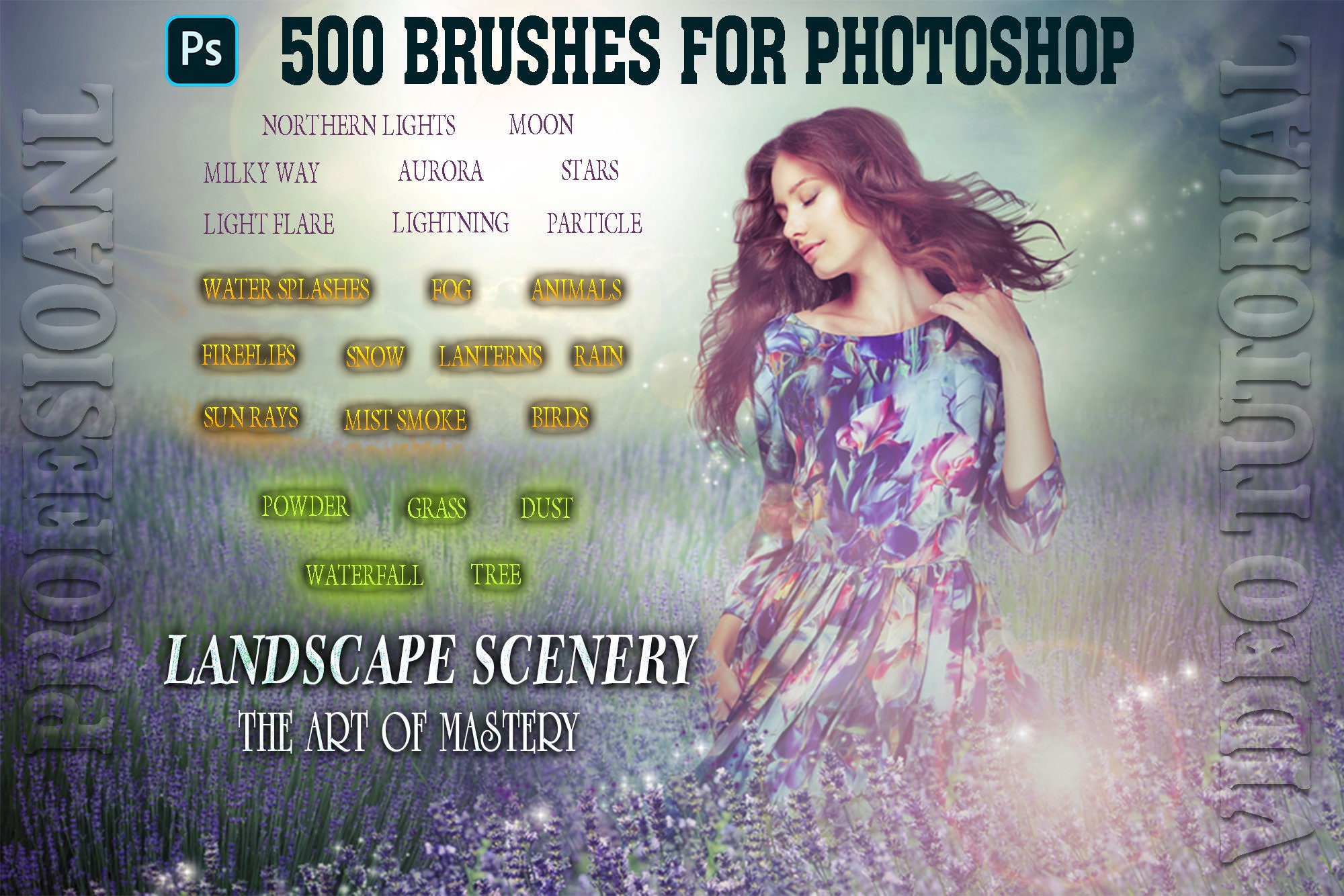 500 Landscape Brushes Photoshop Bundle Brushes Rain - Etsy