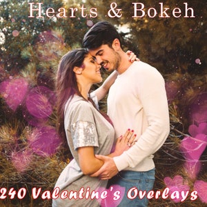 240 Valentine Hearts & Bokeh Photo Overlays for Photoshop, Digital ...