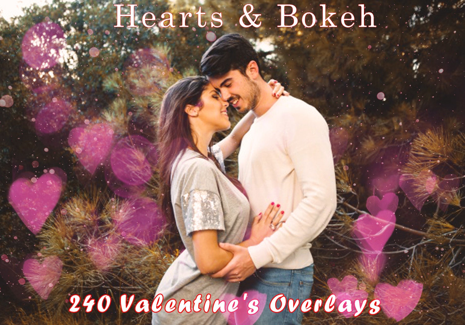 240 Valentine Hearts & Bokeh Photo Overlays for Photoshop | Etsy