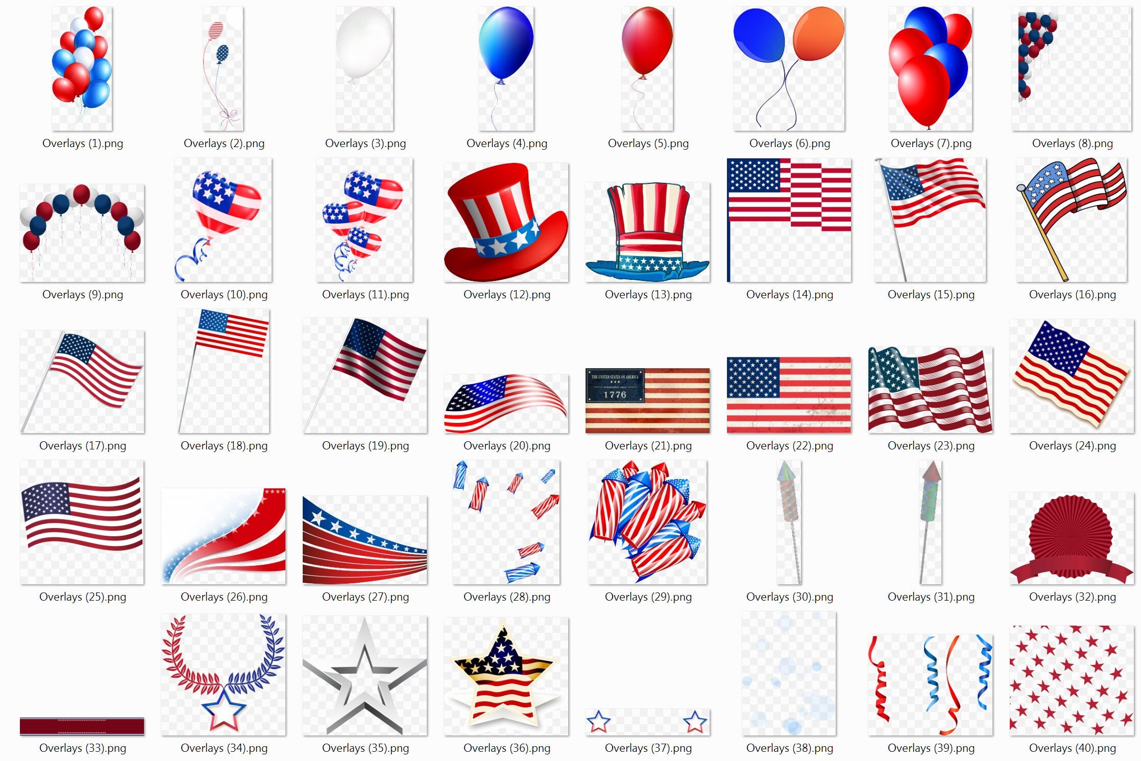 200 USA Digital Overlays 4th of July Independence Day 4th - Etsy
