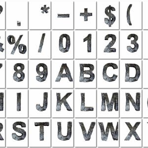 Set of Rocky Letters Numbers Symbols, Photohop Letters, Letters JPG ...
