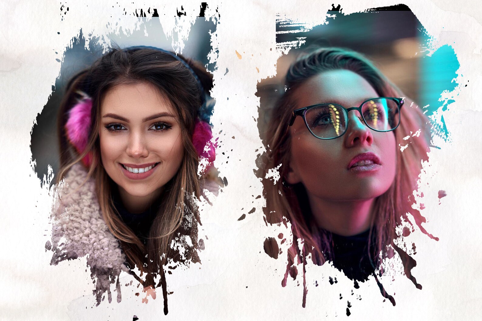 100 Watercolor Portrait Paint Masks Photo Frame Photoshop - Etsy