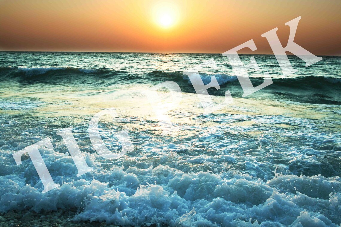 4 Seashore Digital Backgrounds Ocean Beach Waves of the Sea - Etsy