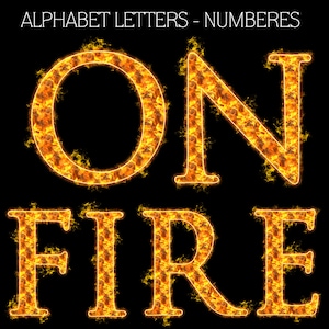 Flaming Fire Alphabet Letters Numbers, Latin Letters in Flames, Burning ...