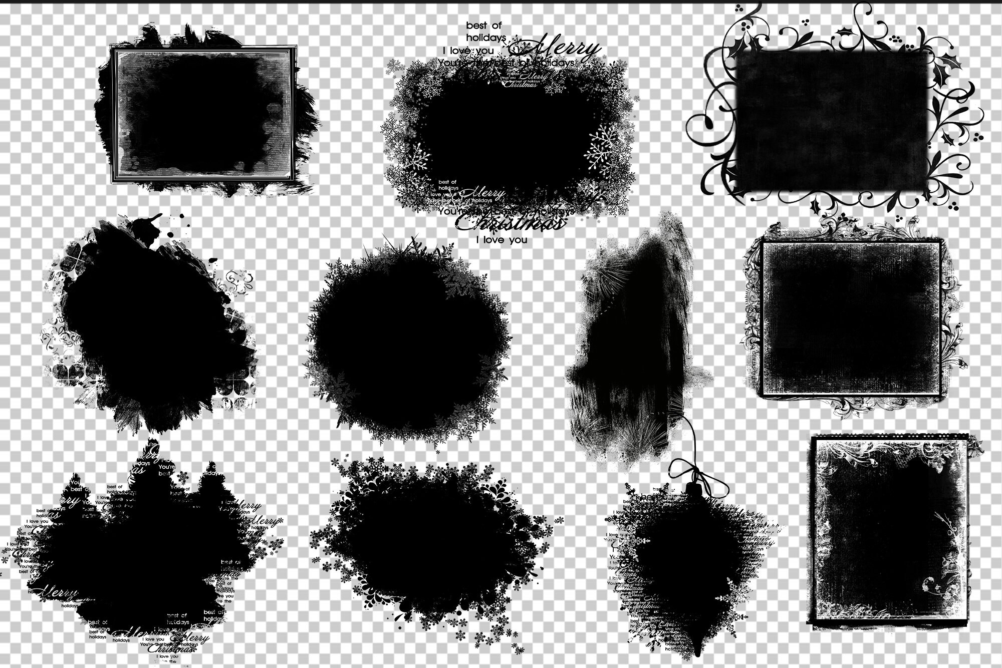 100 Painted mask frames photo frame Photoshop overlay - Etsy 日本