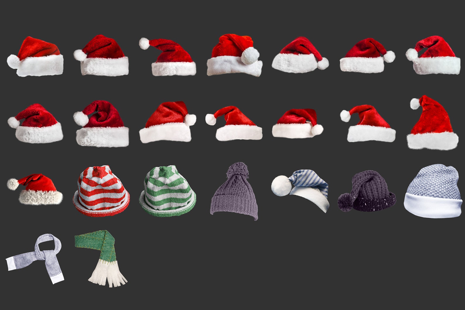 20 Realistic Christmas Hats, Photoshop Overlay, Christmas Overlays ...