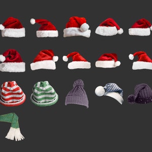 20 Realistic Christmas Hats, Photoshop Overlay, Christmas Overlays ...