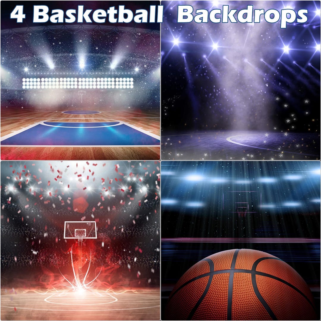 4 Basketball Stadium Digital Backdrops, Sport Photography Arena, Empty ...