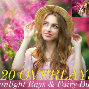 120 Sunlight Overlay, Fairy Dust, Photoshop Sunshine Overlays, Natural ...
