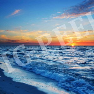 4 Seashore Digital Backgrounds, Ocean Beach, Waves of the Sea Photo ...