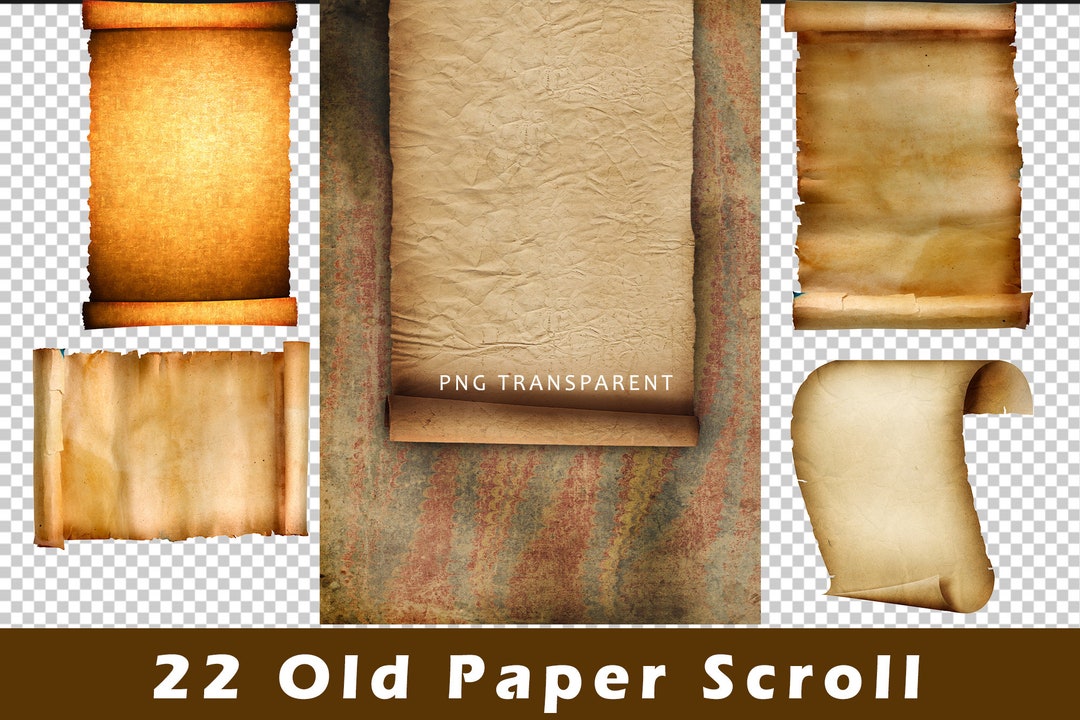 22 Old Paper Scrolls, Digital Vintage Paper, Old Parchment Clipart, Old ...