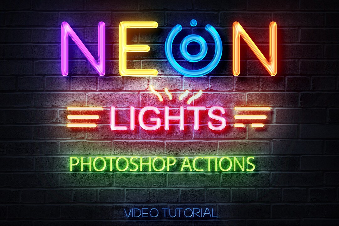 Neon Photoshop Actions, Tube Lights Generator, Template Creator ...