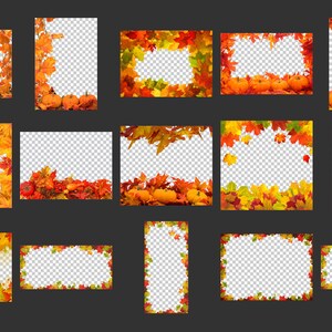 15 Autumn Frames, PNG Clipart, Transparent Background, Colorful Art ...