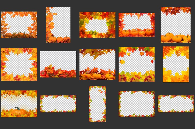 15 Autumn Frames PNG Clipart Transparent Background - Etsy