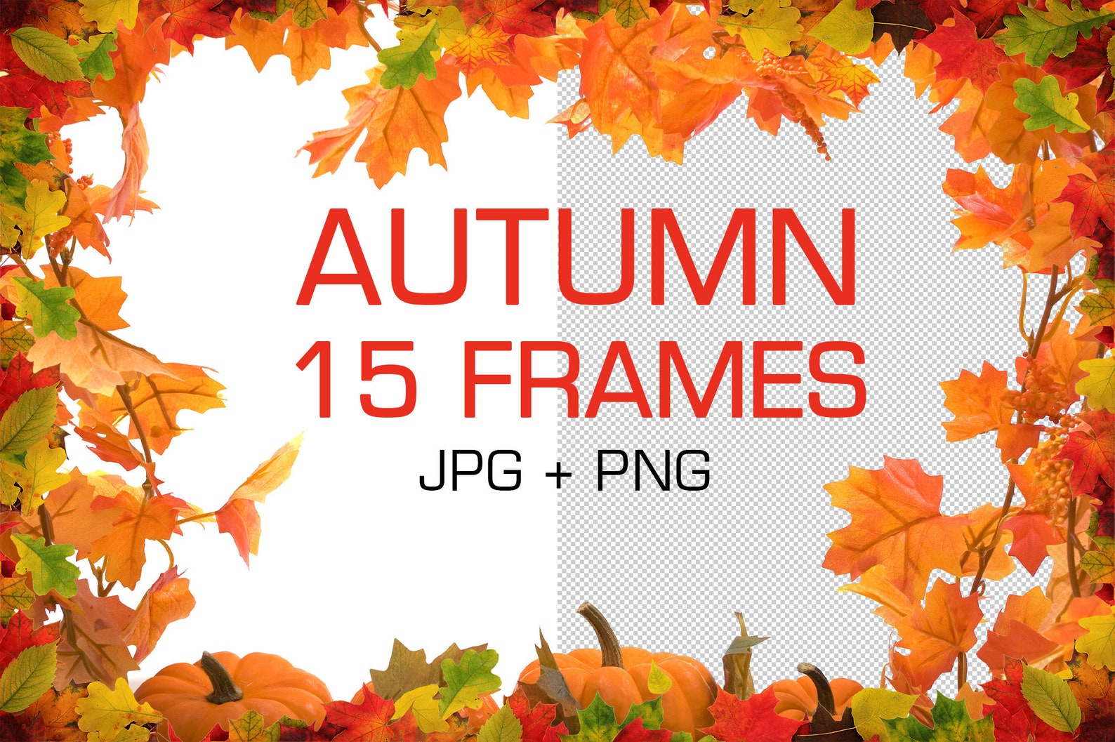 15 Autumn Frames PNG Clipart Transparent Background - Etsy