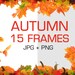 15 Autumn Frames PNG Clipart Transparent Background - Etsy