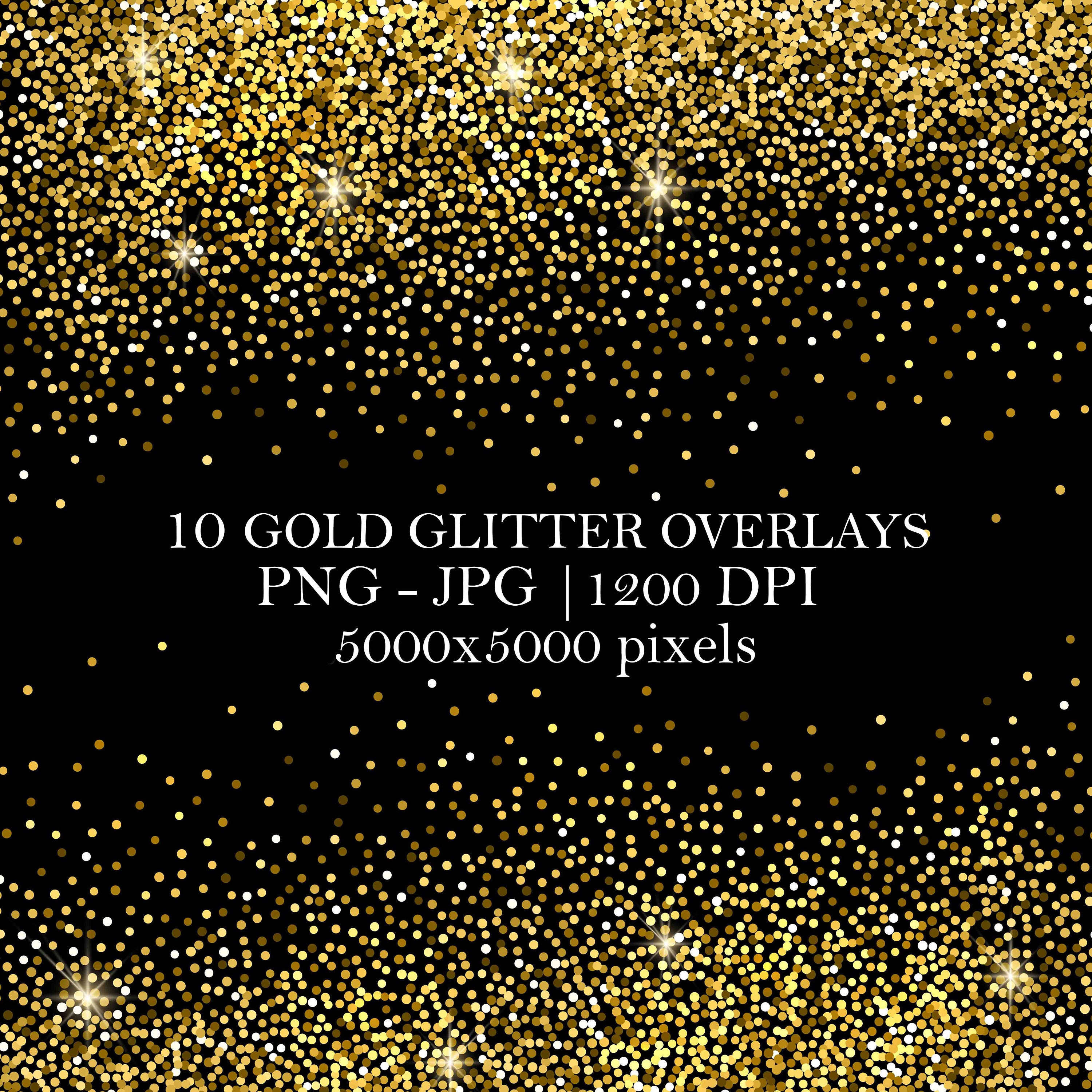 10 Gold Glitter Overlays, Golden Texture Background, Photoshop Overlays ...