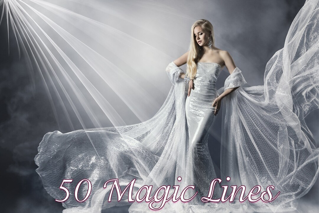 50 Magic Lines Overlays, Magical Effect, Spiral Glowing Lights, Fairy ...