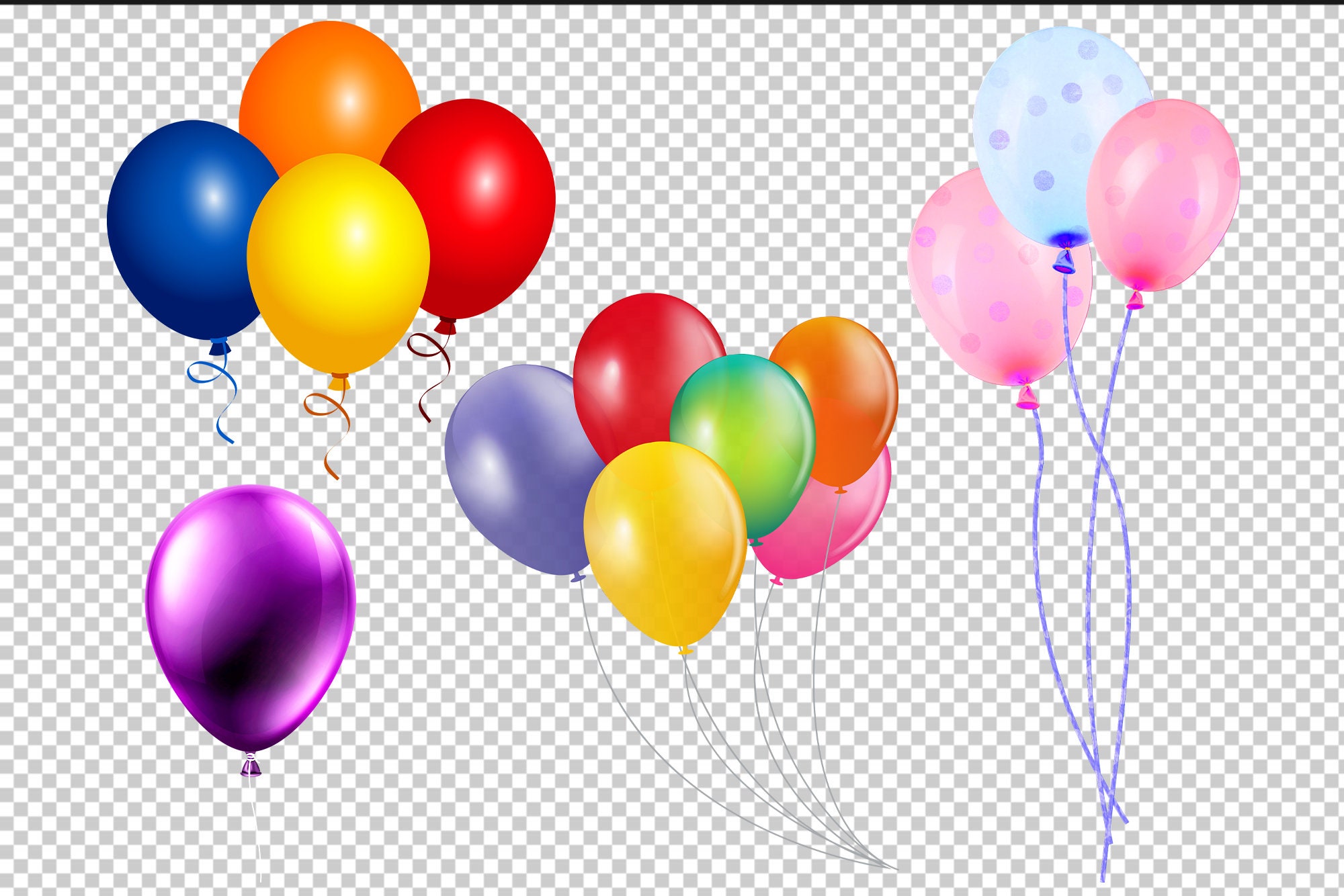 320 Balloons Overlays Digital Balloons Clip Art Summer | Etsy
