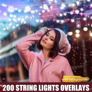 200 String Lights Overlay, Fairy Lights, Christmas Light Overlay ...