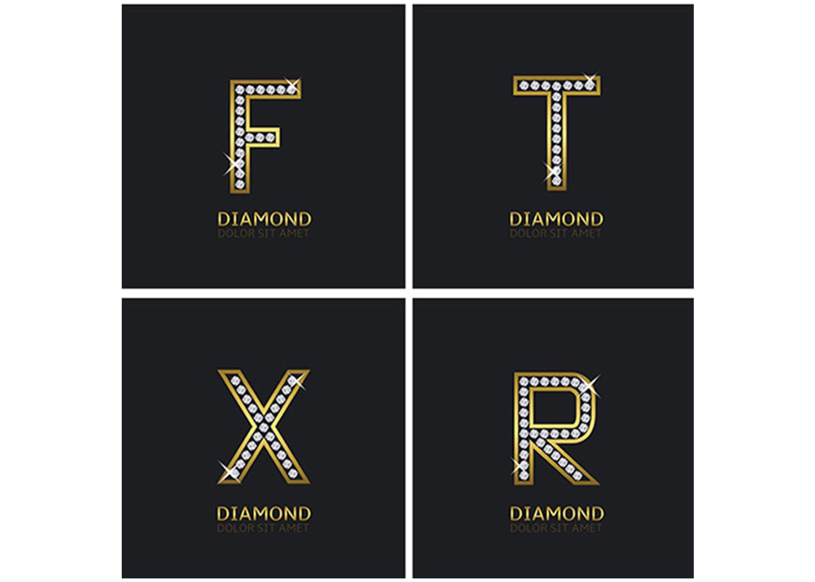 Photoshop Golden Diamond Letters and Numbers Separate Layers - Etsy