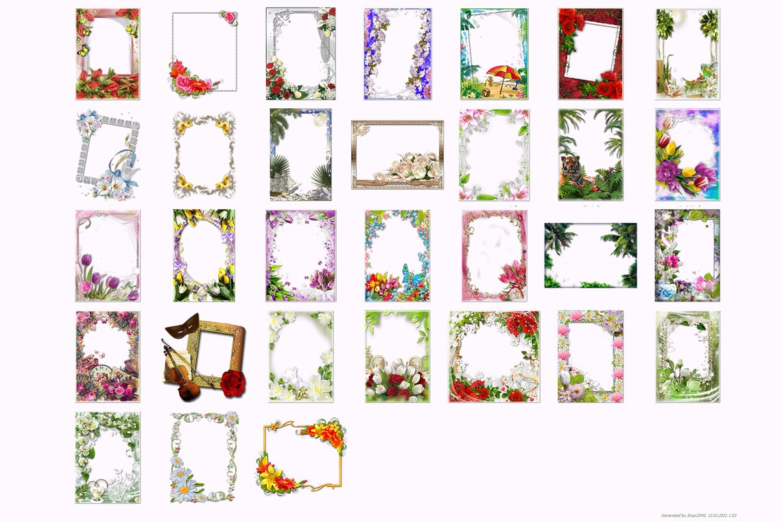 65 Flower Frames Spring Flowering Summer Flowers Roses | Etsy