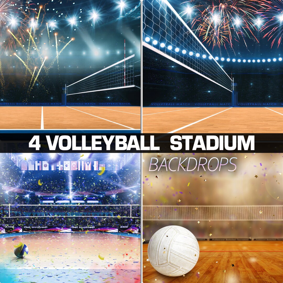 4 Volleyball Stadium Backdrops, Champion Photography Sports Field ...
