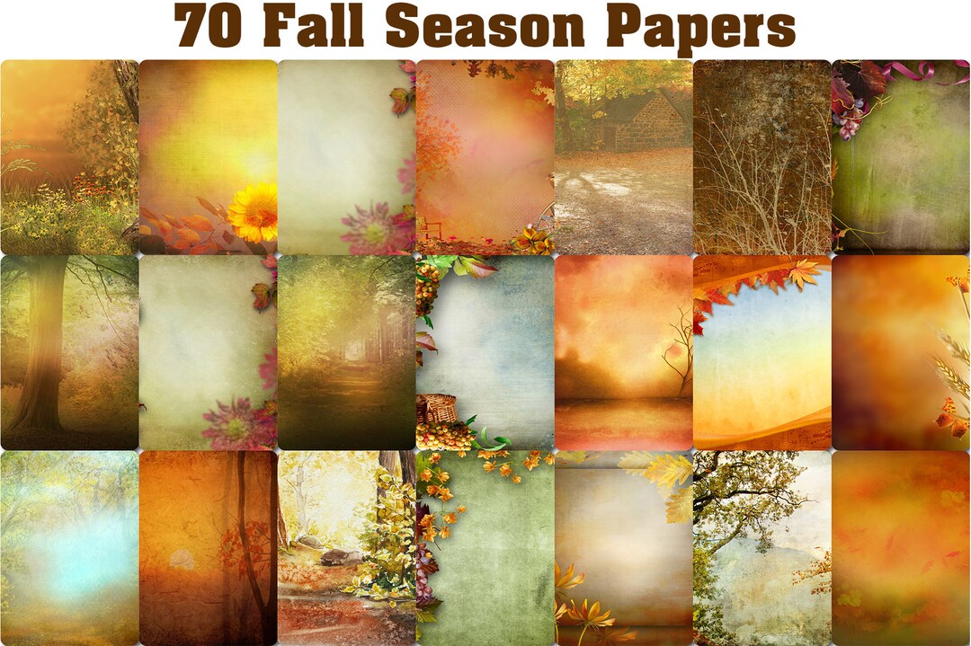 70 Vintage Fall Papers, Autumn Printable, Scrapbooking Papers, Journal ...