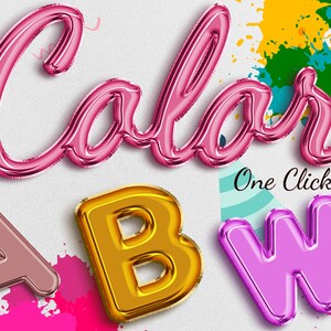 Bundle Gold Foil Balloons Action for Photoshop, Gold Balloon Foil ...