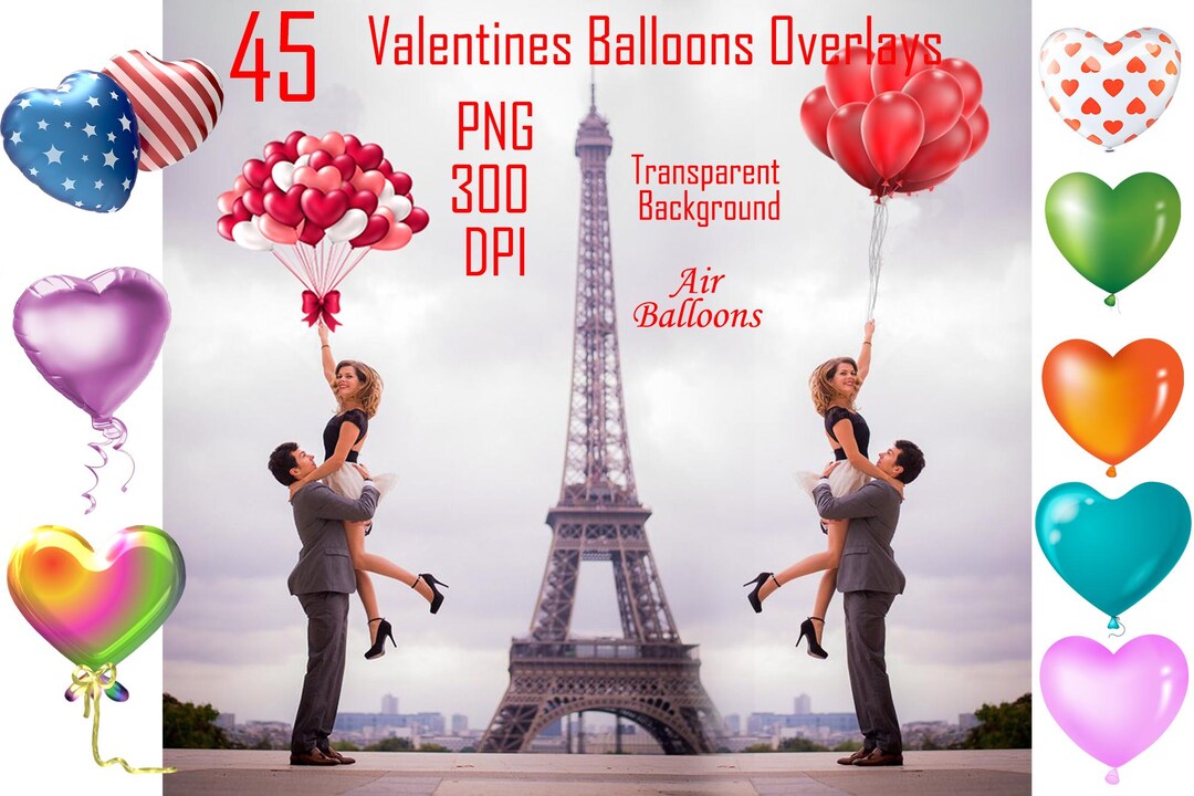 45 Balloons Overlays Photo Overlays, Balloons Photoshop Overlays Love ...