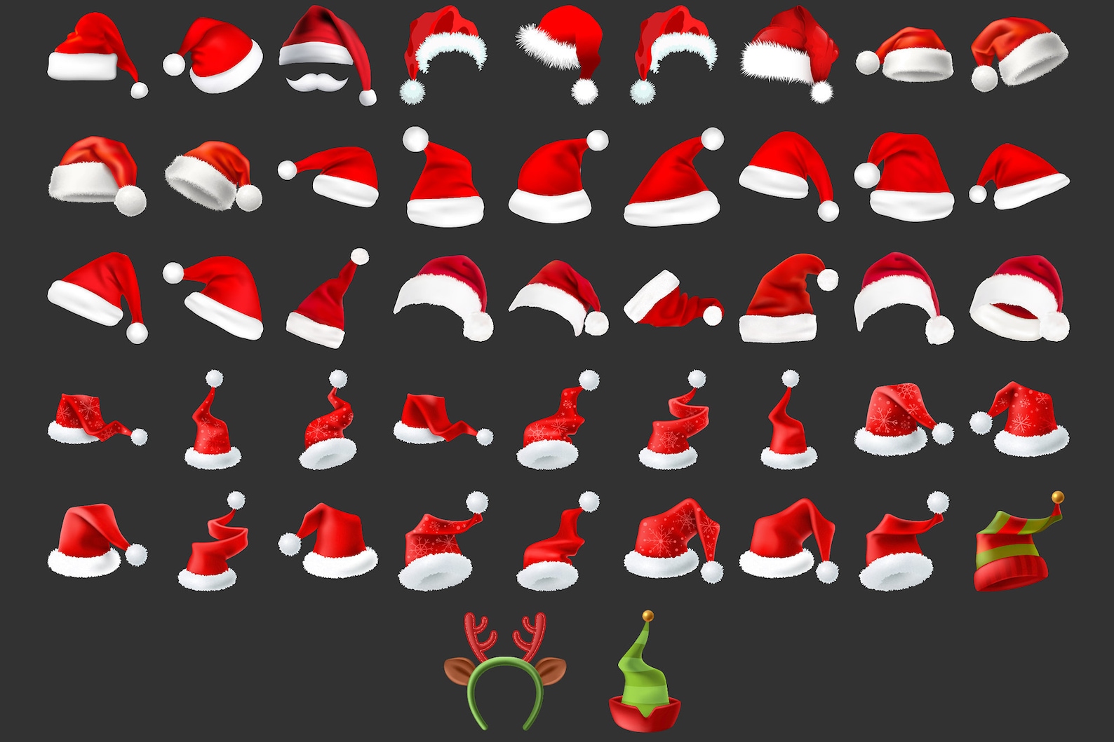 45 Christmas Hats Photoshop Overlay Christmas Overlays | Etsy