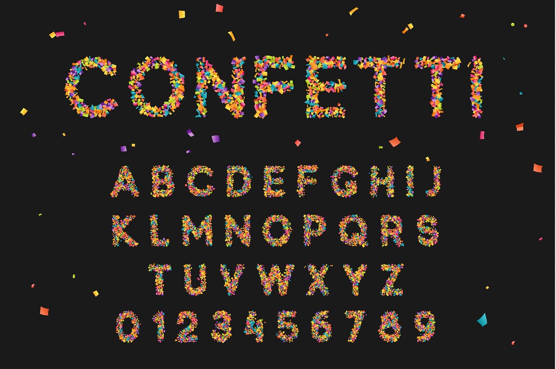 2 Confetti ALPHABET Confetti Photo Overlays Confetti - Etsy
