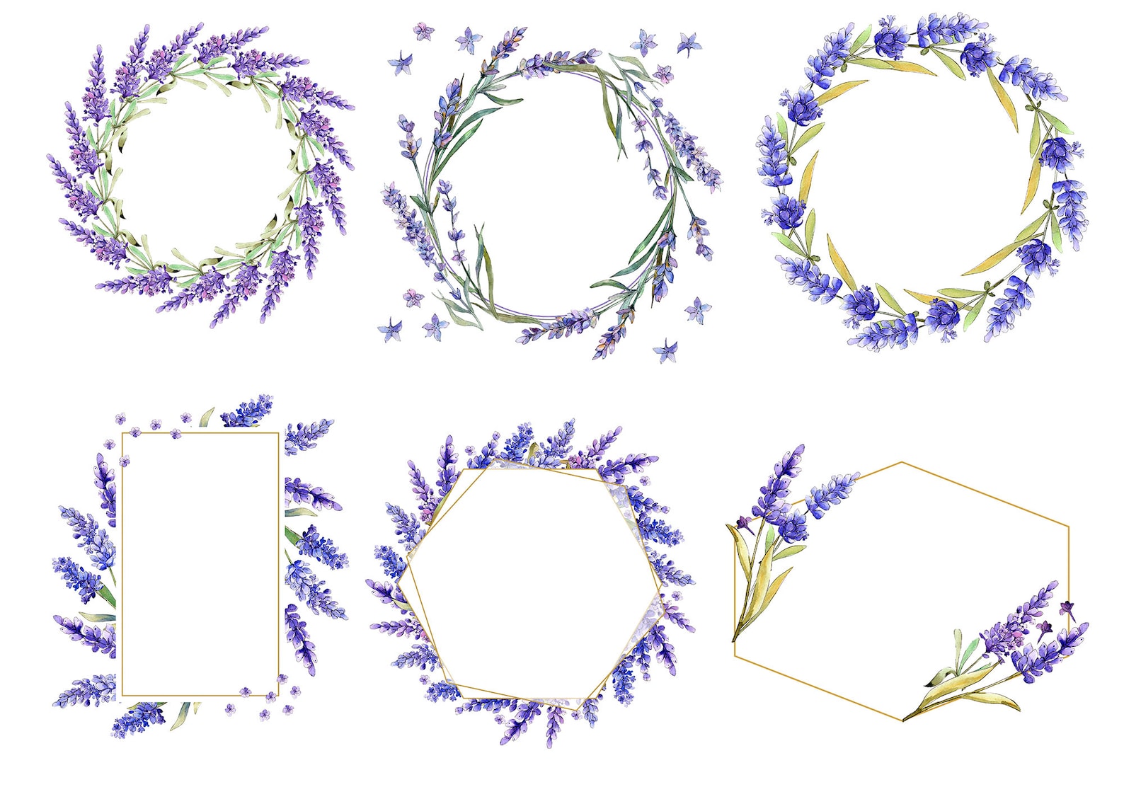 Bundle Watercolor Lavender Overlays Lavender Spring Lavender - Etsy