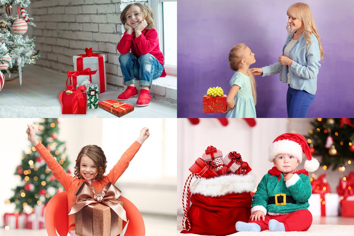 110 Christmas Gift Box Overlays Photoshop Overlay Photo - Etsy