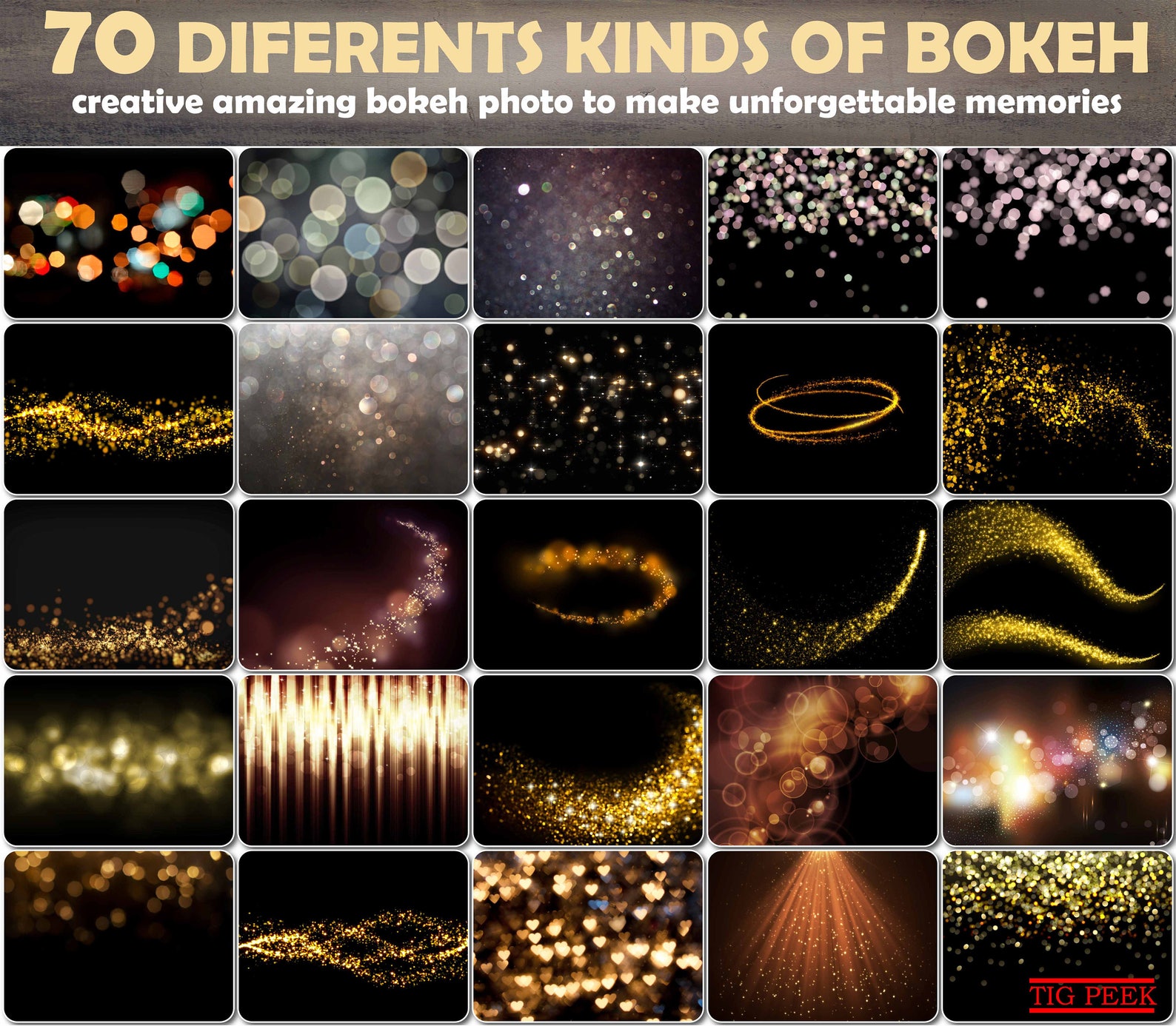 70 Bokeh Overlays Golden Overlays Photoshop Christmas - Etsy