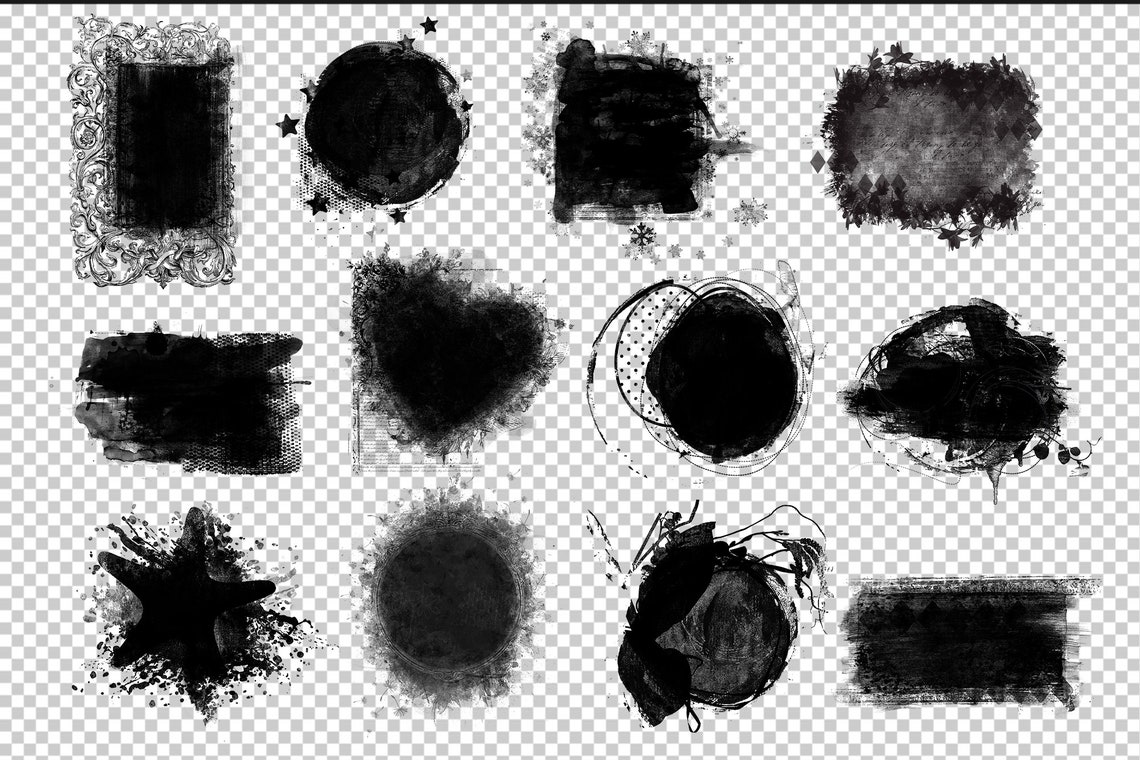 100 Painted Mask Frames Photo Frame Photoshop Overlay | Etsy