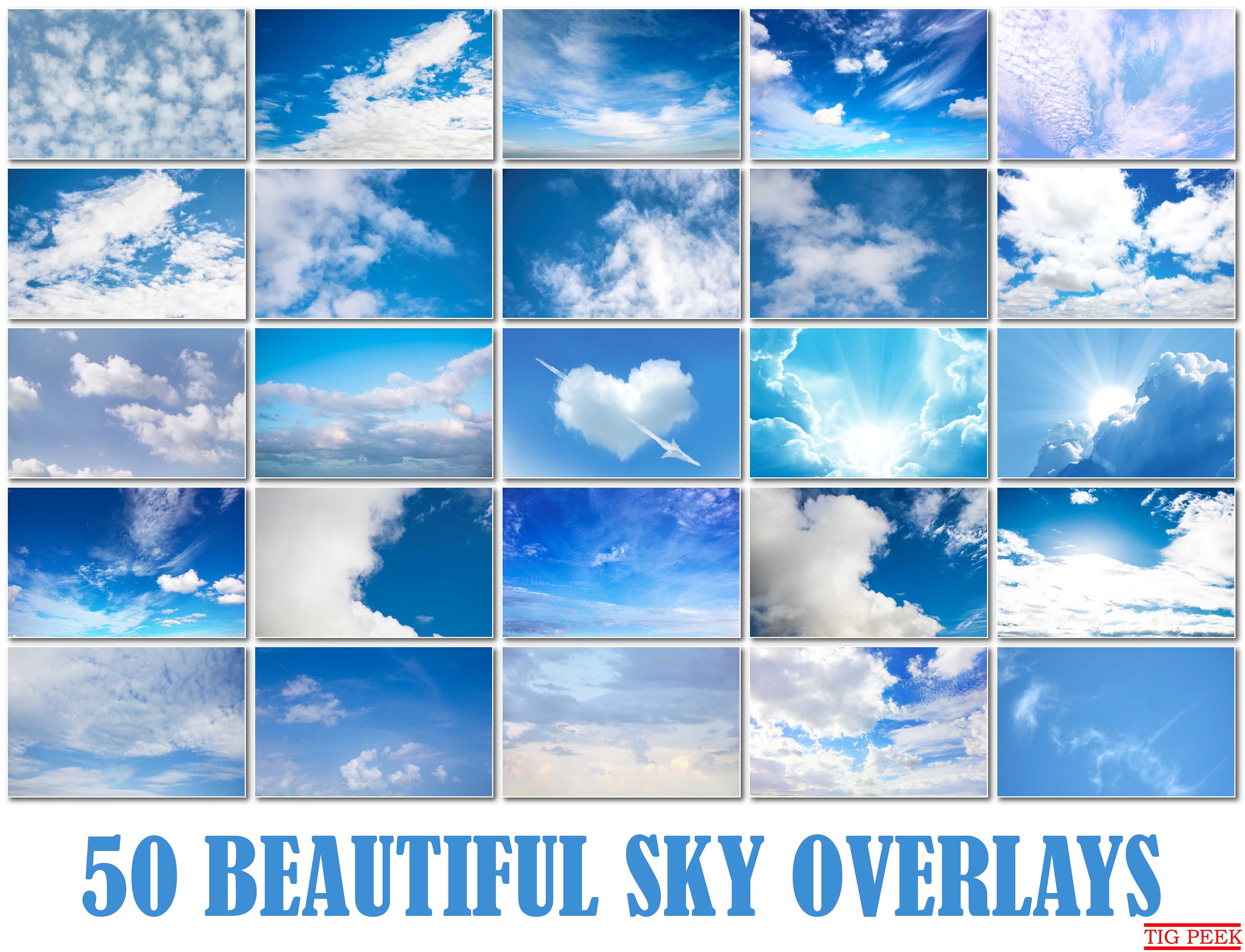 50 Sky Cloud Overlays Sky Overlay Cloud Overlay Photography - Etsy ...