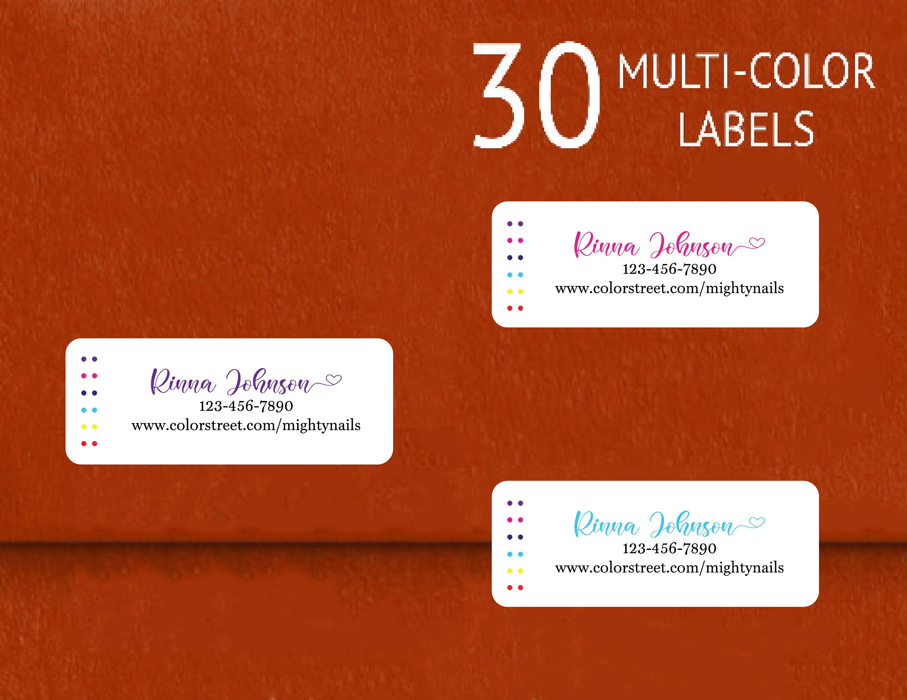 30 Multi Color Street Labels Catalogue Catalog Address - Etsy