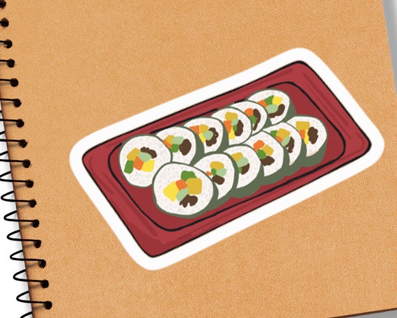 Kimbap Sticker Korean Stickers Korean Sticker Kawaii - Etsy