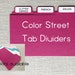Color Street Labels for Tab Dividers Divider Organization - Etsy