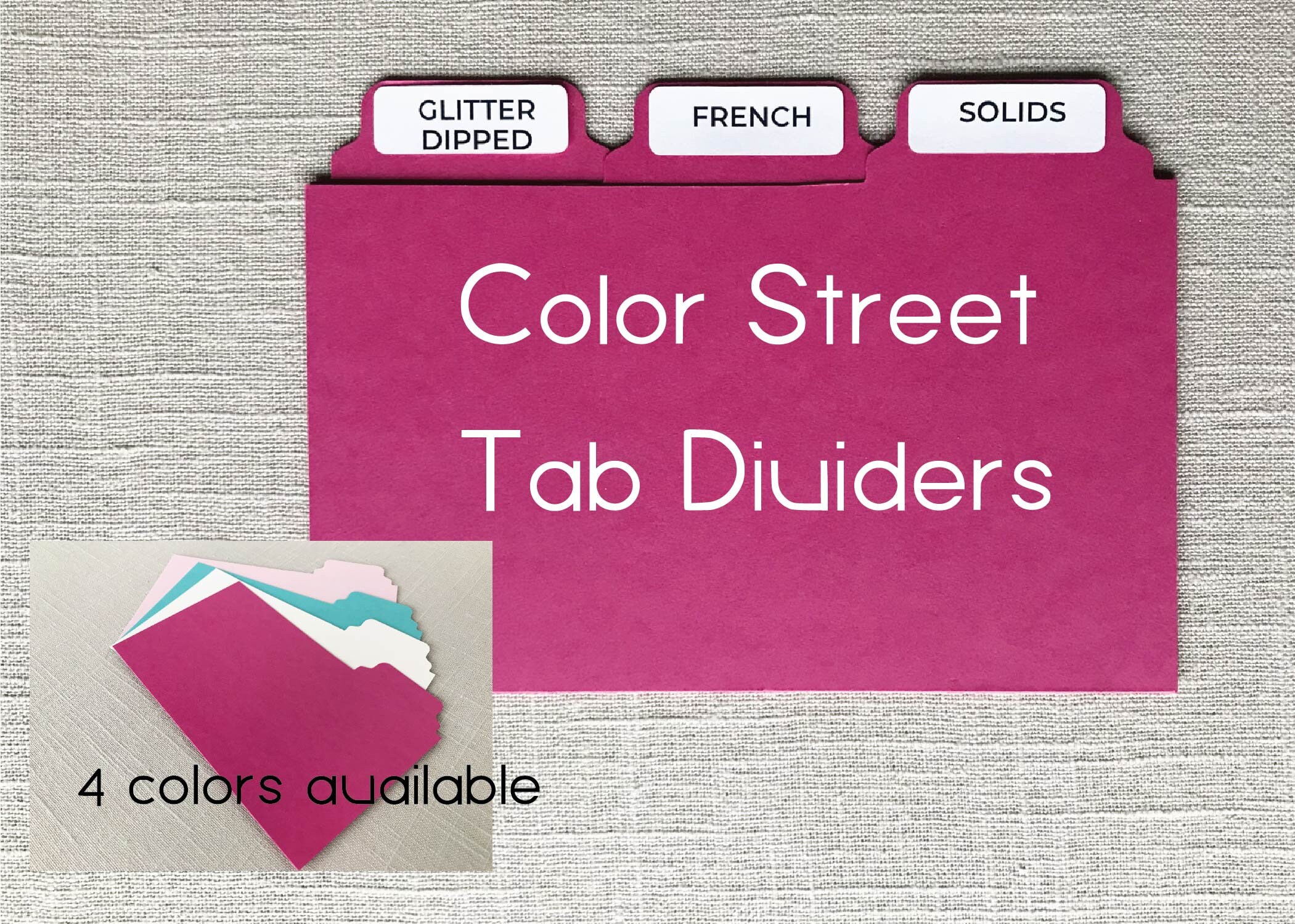 Color Street File Tab Dividers Color Street Organization | Etsy