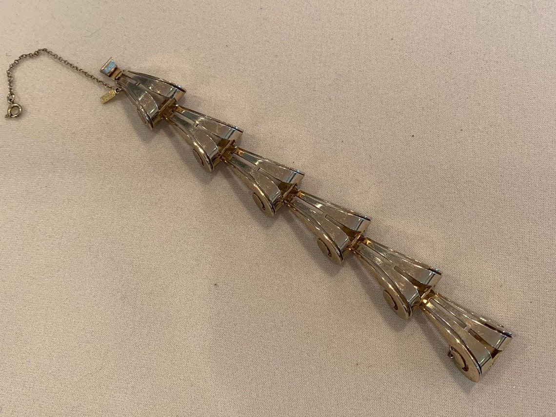 Monet Vintage Swirl Design Goldtone Bracelet - Etsy