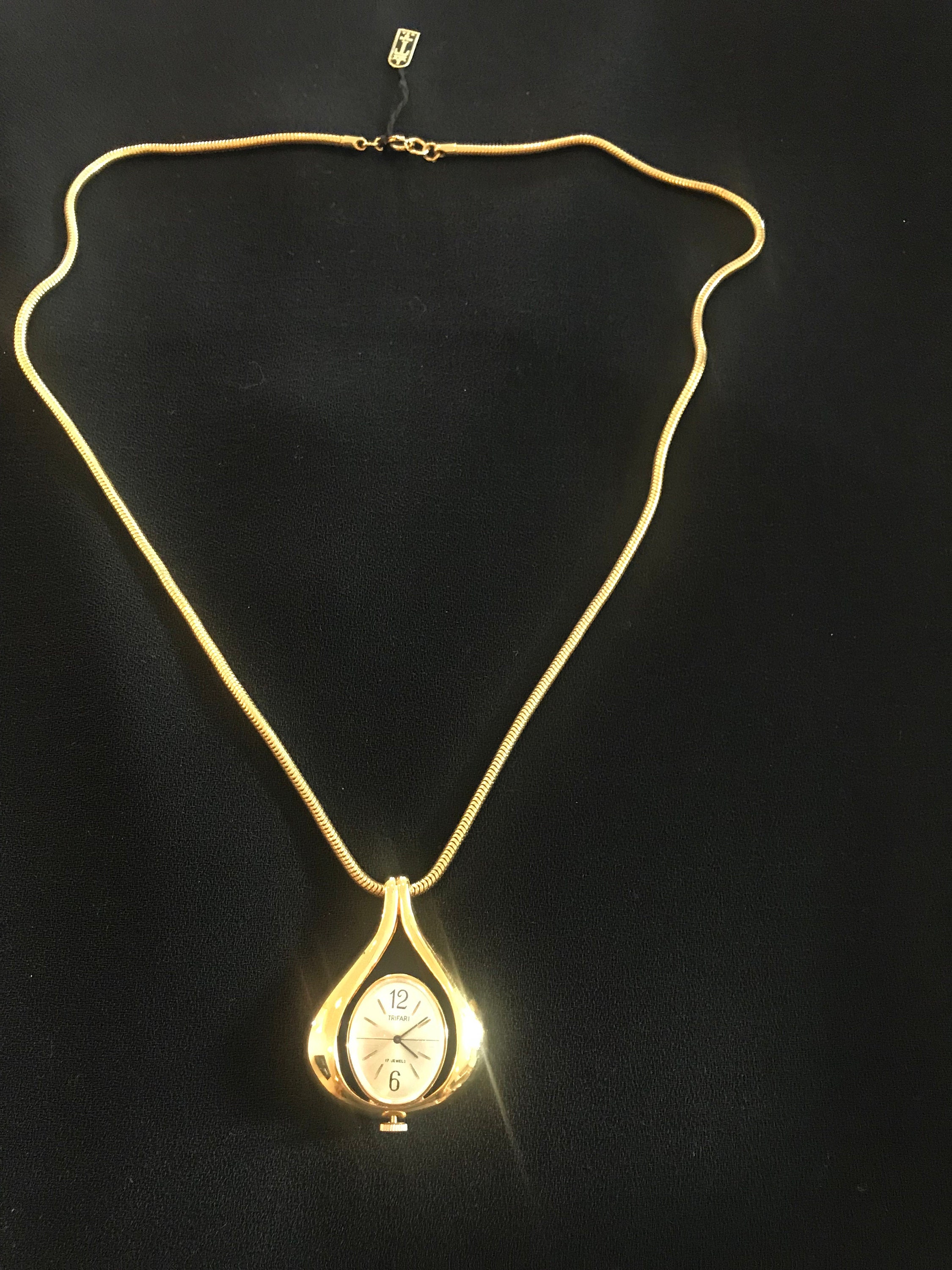 Trifari Vintage Original Watch Pendant 31 Long - Etsy