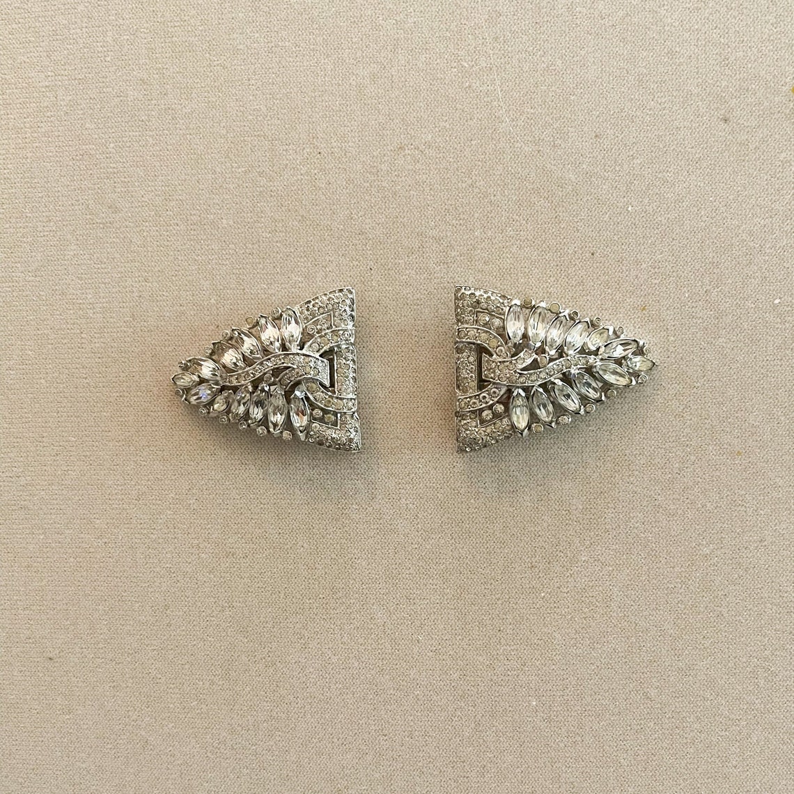 Vintage Trifari Rhinestone Dress Clips - Etsy