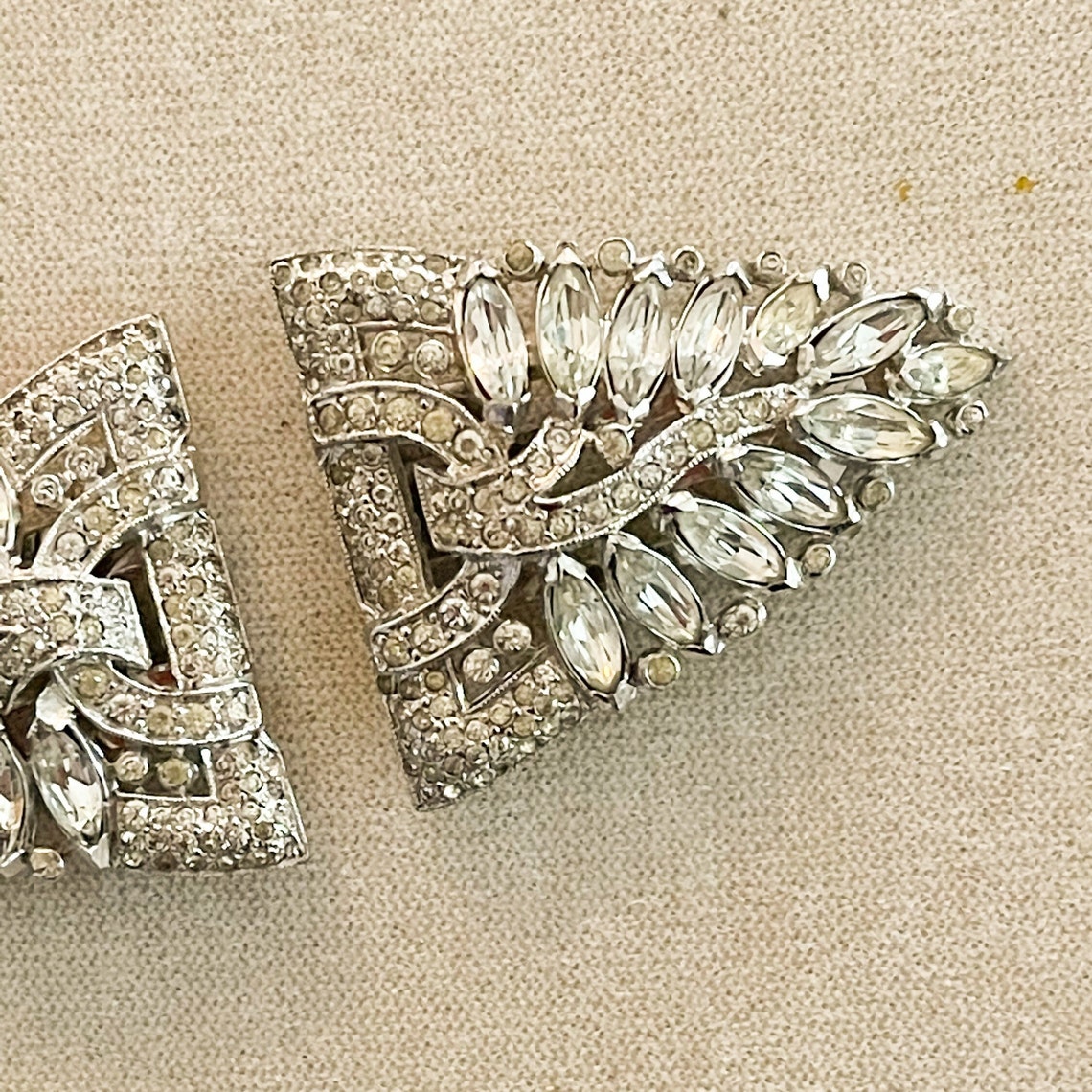 Vintage Trifari Rhinestone Dress Clips - Etsy